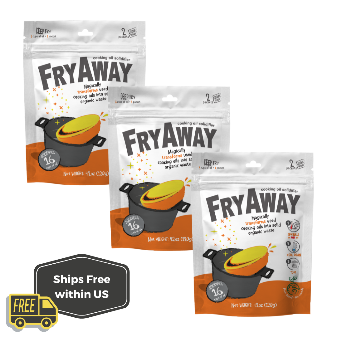 Deep Fry Saver Bundle: Easy Oil Cleanup Cooking Oil Solidifier | FryAway